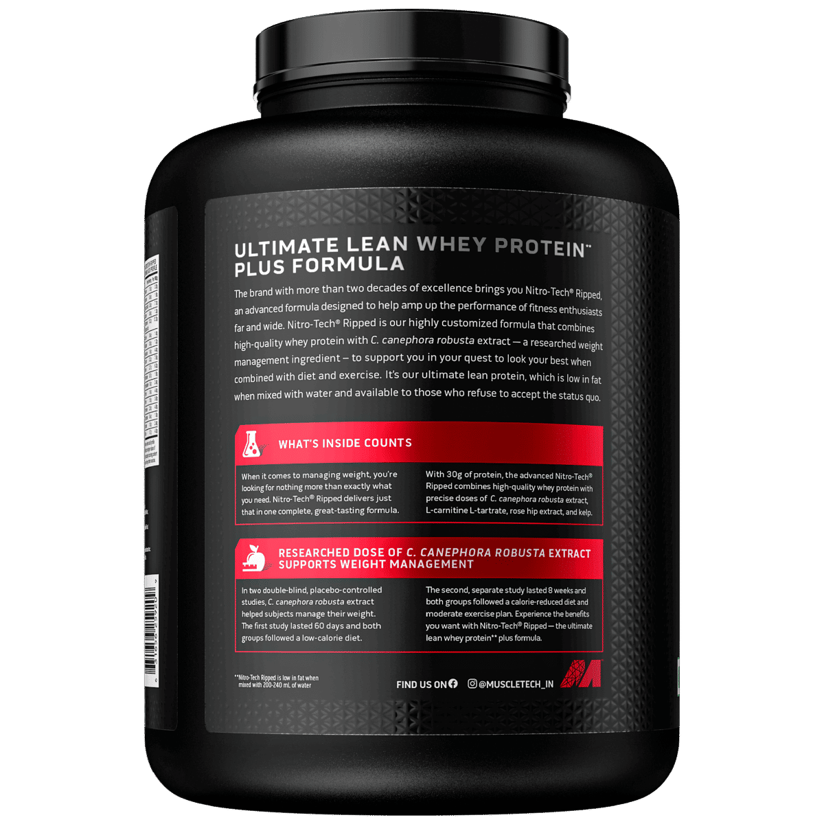 Muscletech Nitrotech Ripped Low Fat Whey Protein Chocolate Fudge ...