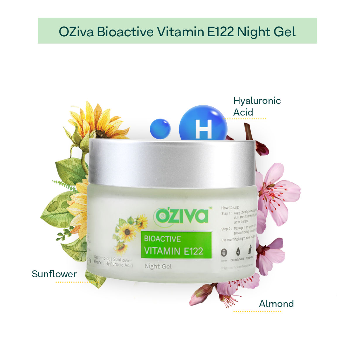 OZiva Bioactive Vitamin E122 Night Gel, 50 gm Price, Uses, Side Effects ...