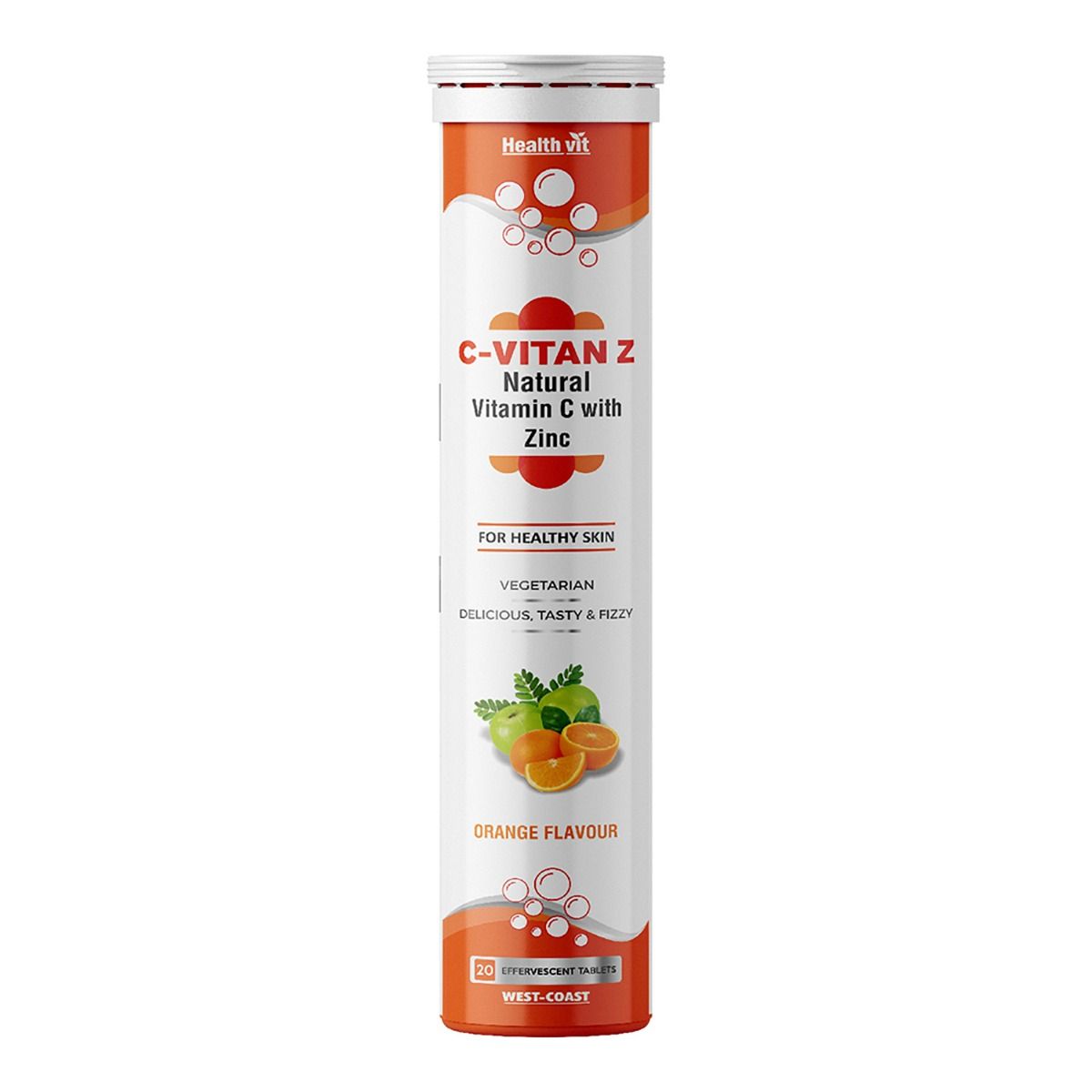 Healthvit C-Vitan-Z Orange Flavour Effervescent, 20 Tablets Price, Uses ...