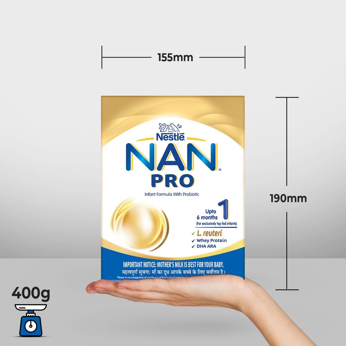 Nestle Nan Pro Infant Formula Powder, Stage 1, Upto 6 months, 400 gm ...
