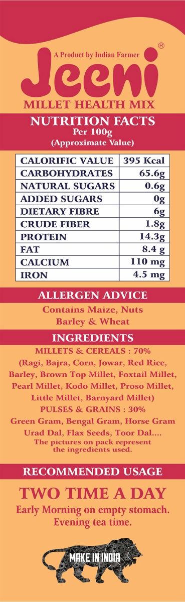 Jeeni Millet Health Mix Adult, 1 kg Price, Uses, Side Effects ...