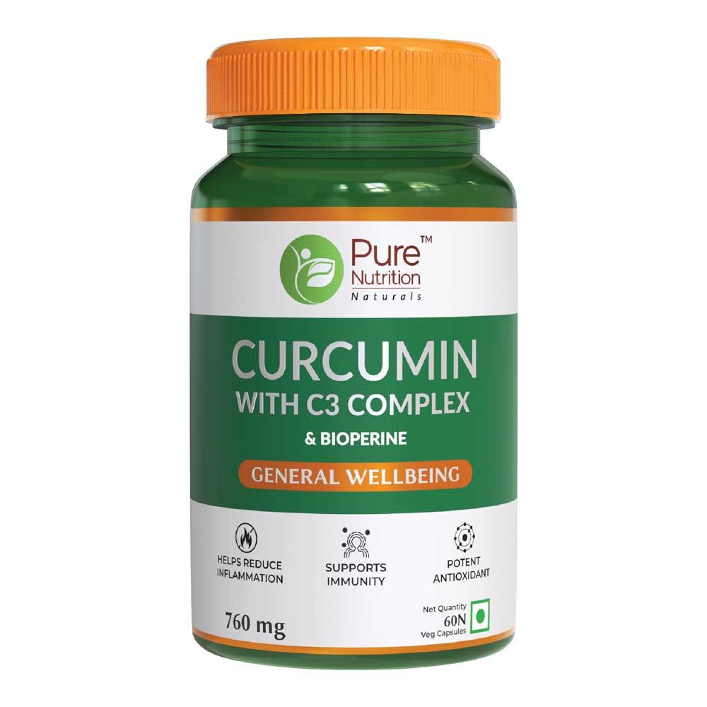 Pure Nutrition Curcumin with C3 Complex 760 mg, 60 Capsules Price, Uses ...