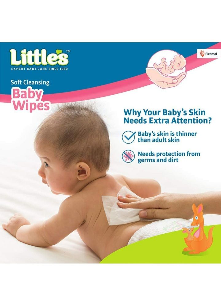Little's Soft Cleansing Baby Wipes, 160 (2 x 80) Price, Uses, Side ...