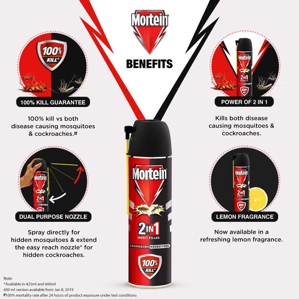 Mortein 2 In 1 Insect Killer Spray, 425 ml Price, Uses, Side Effects ...