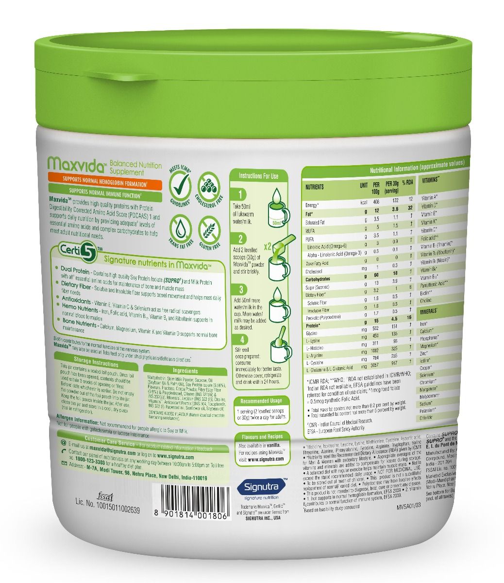 Maxvida Balanced Nutrition Supplement Chocolate Flavour Powder, 200 gm ...