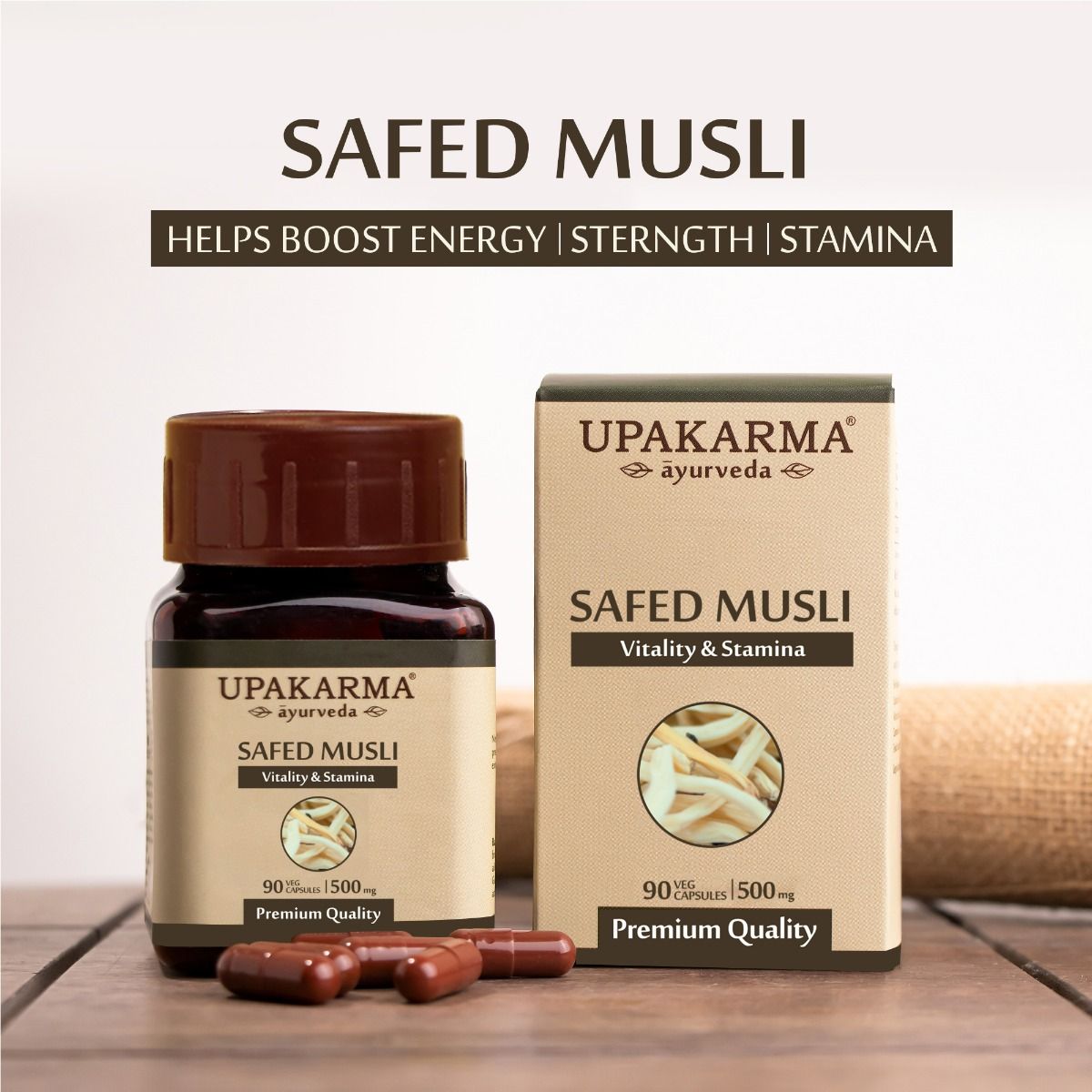Upakarma Ayurveda Safed Musli 500 mg, 90 Capsules Price, Uses, Side ...