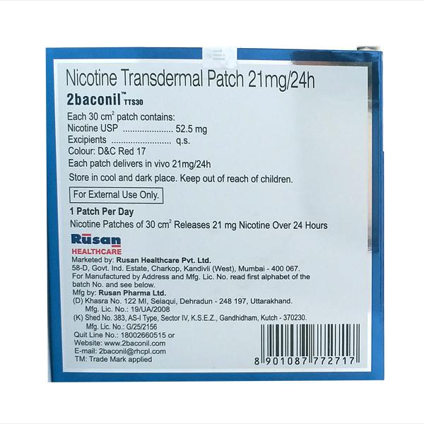 2 Baconil TTS30 21 mg Patches, 7 Count Price, Uses, Side Effects ...