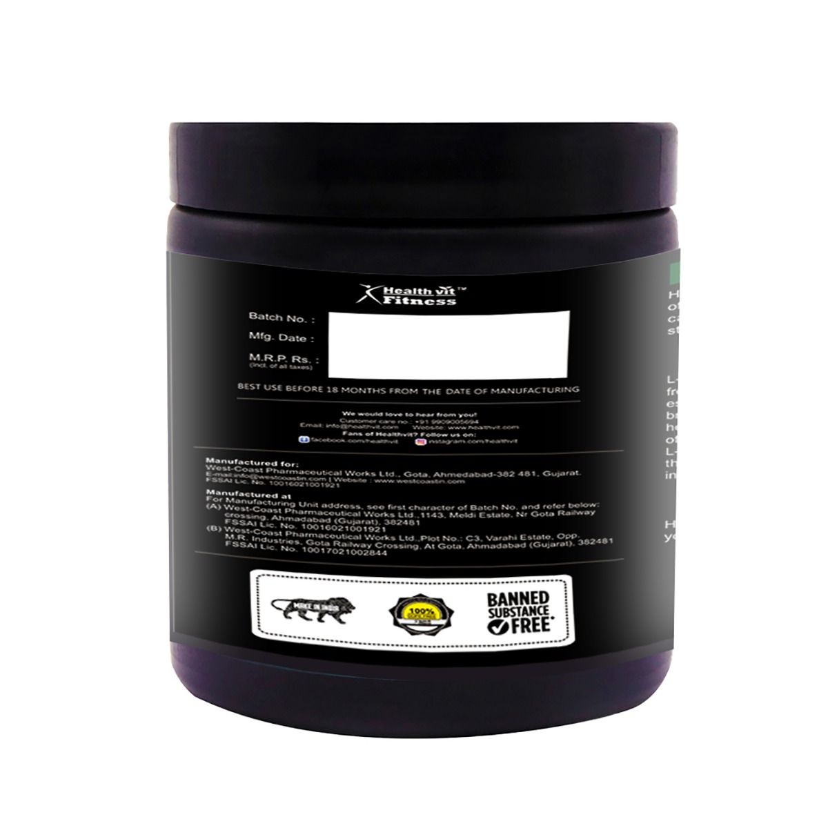 Healthvit Fitness Intra Workout Advanced Formula Watermelon Flavour Powder, 300 gm Price, Uses ...