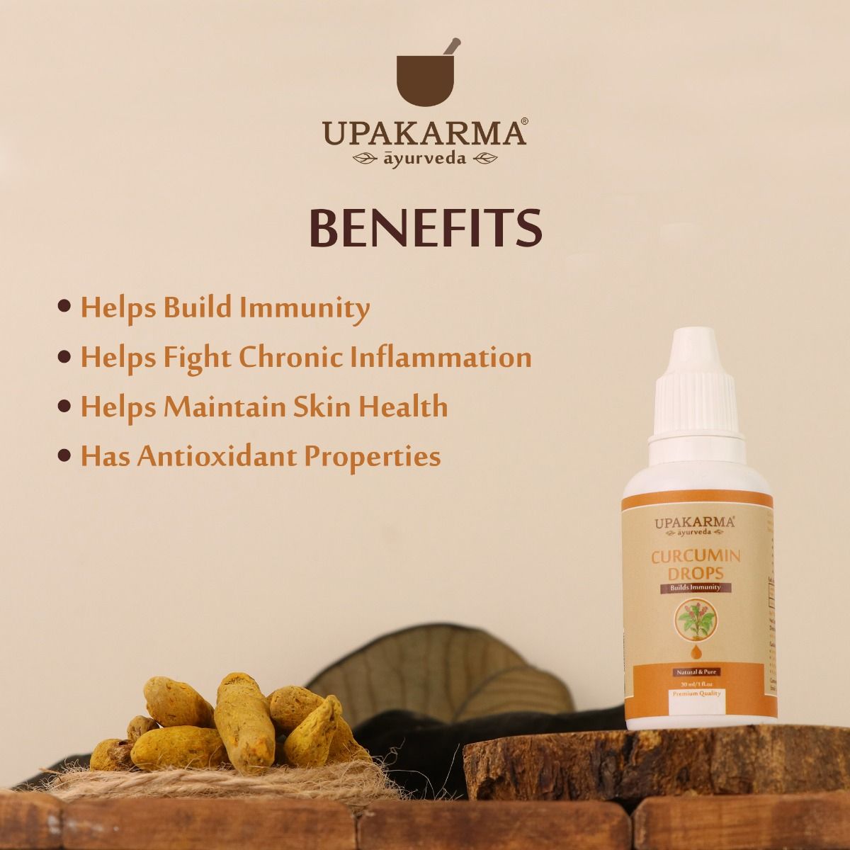 Upakarma Ayurveda Curcumin Drops, 30 ml Price, Uses, Side Effects ...