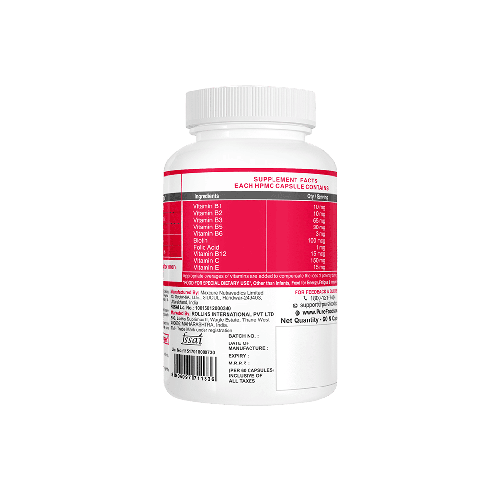 Pure Foods B-Complex Cap 60'S Price, Uses, Side Effects, Composition ...