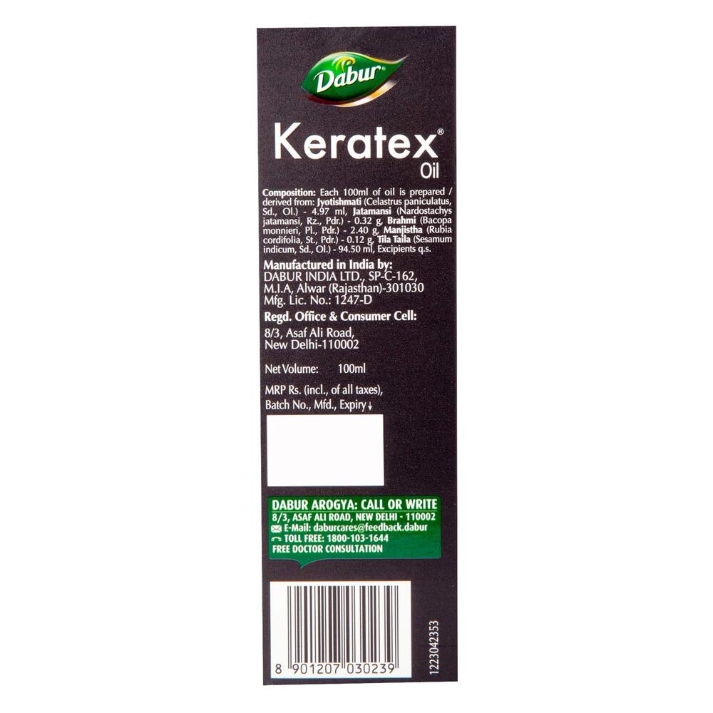 Dabur Keratex Ayurvedic Medicinal Oil, 100 ml Price, Uses, Side Effects ...