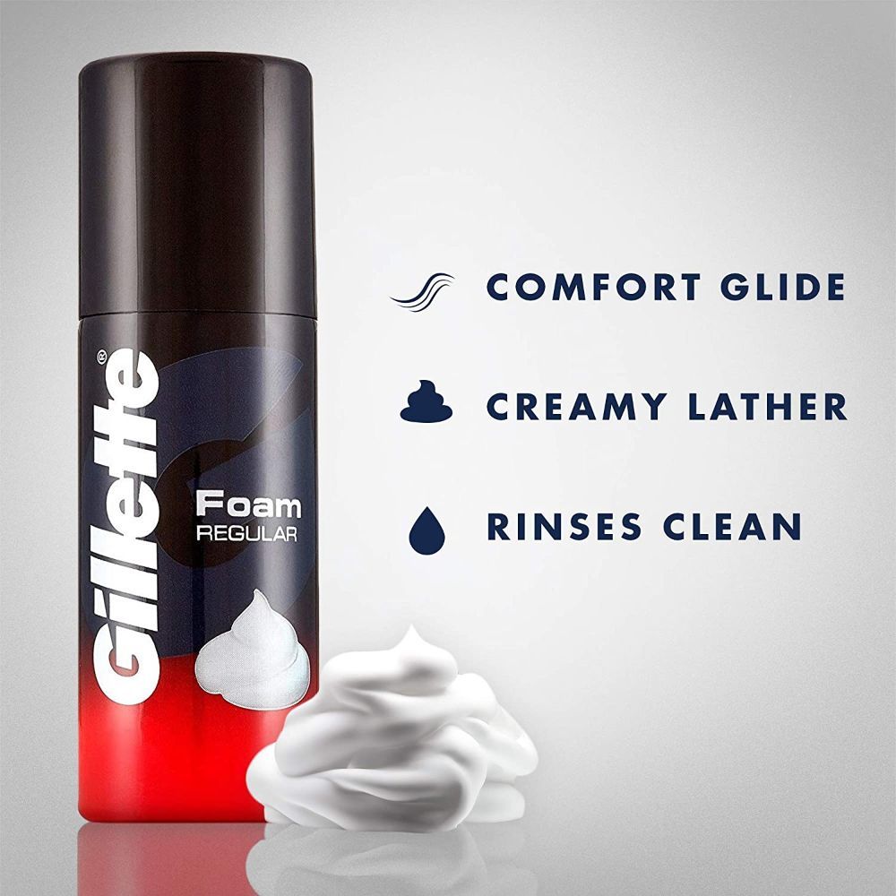 Gillette Classic Regular Pre Shave Foam, 196 gm Price, Uses, Side ...