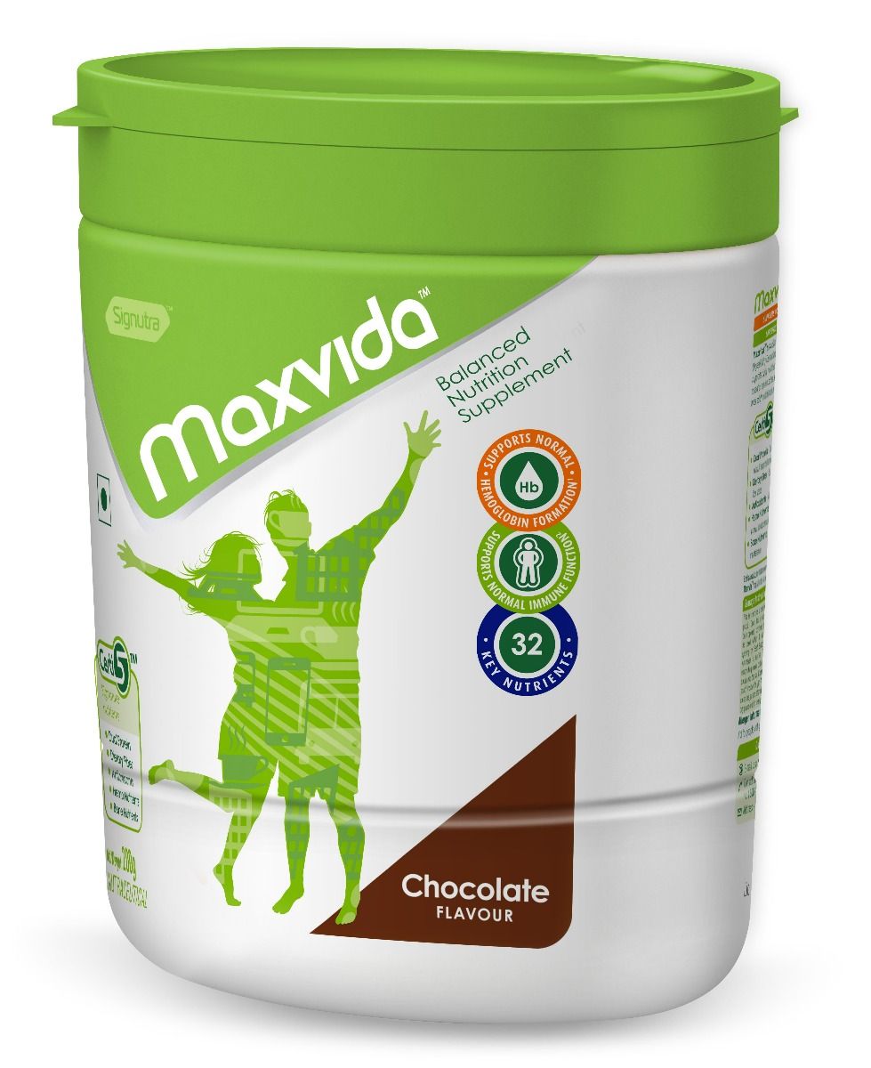 Maxvida Balanced Nutrition Supplement Chocolate Flavour Powder, 200 gm ...