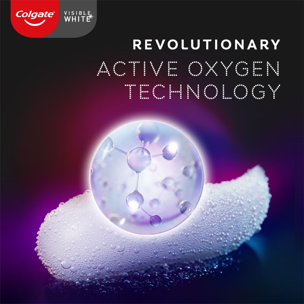 Colgate Visible White O2 Whitening Peppermint Sparkle Toothpaste, 50 gm ...