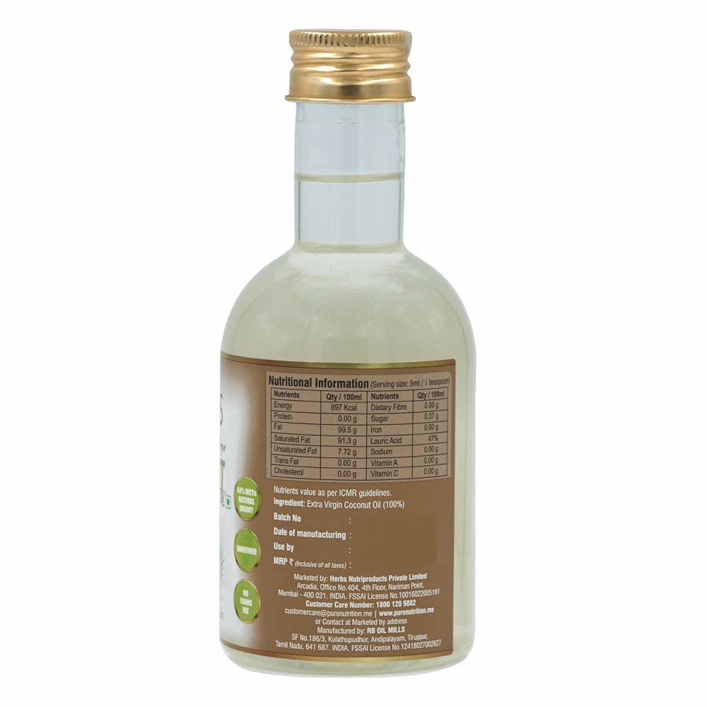 Pure Nutrition Vitals Raw Cold Pressed Extra Virgin Coconut Oil, 250 ml ...