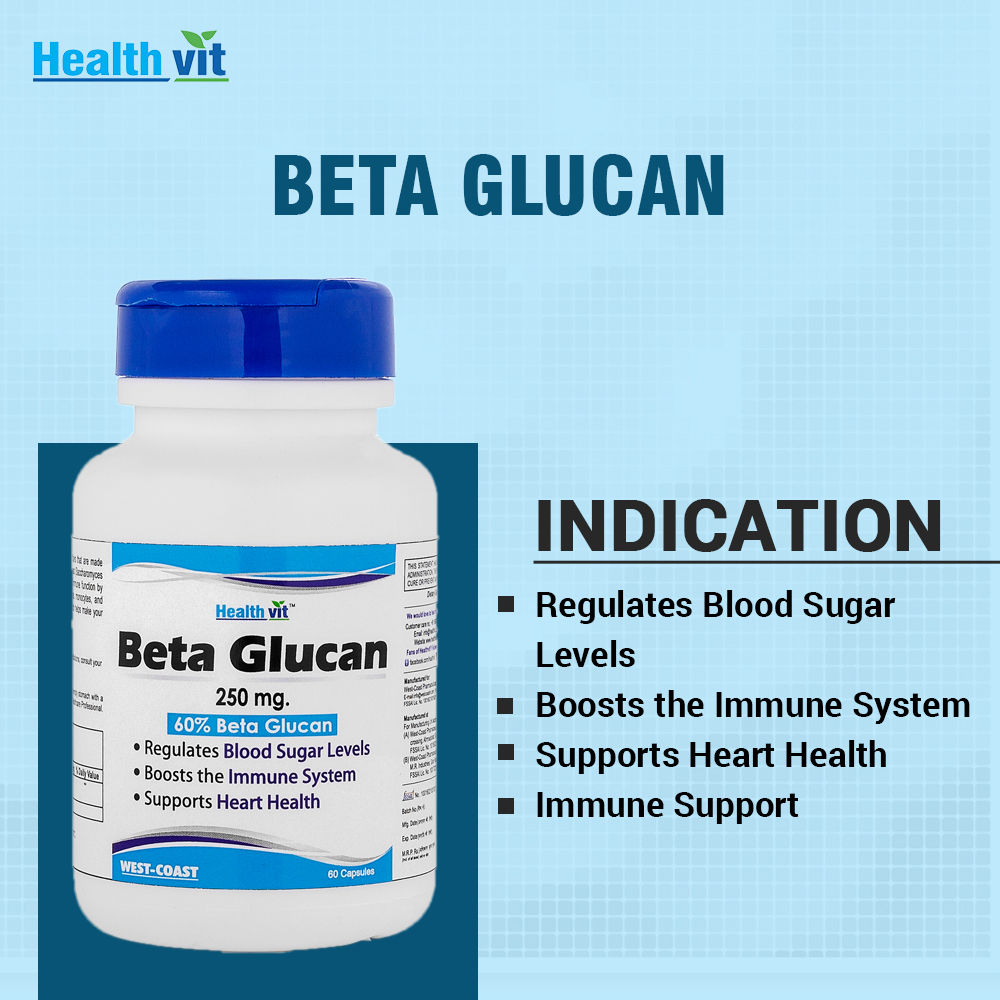 Healthvit Beta Glucan 250 mg, 60 Capsules Price, Uses, Side Effects ...