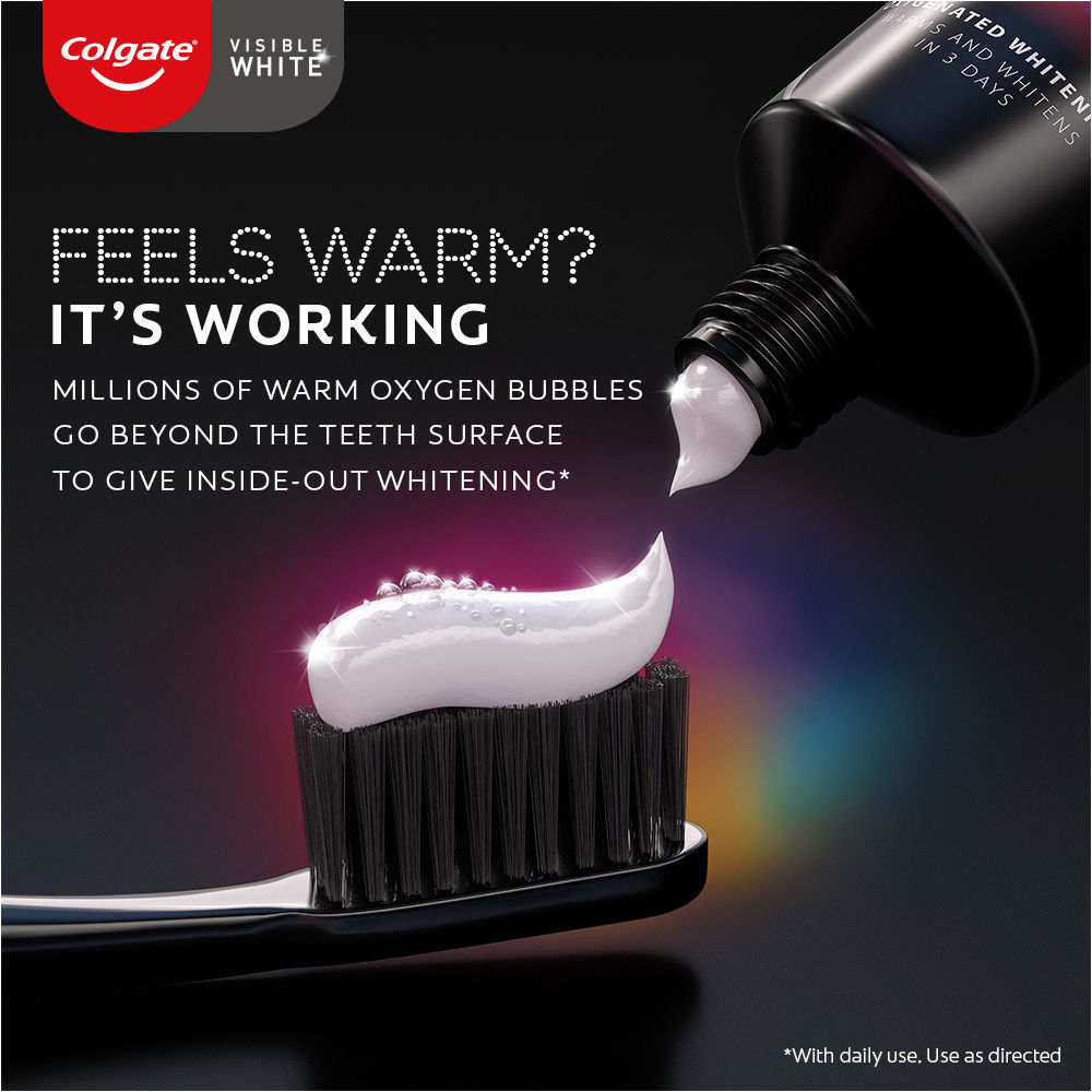 Colgate Visible White O2 Whitening Peppermint Sparkle Toothpaste, 25 gm ...