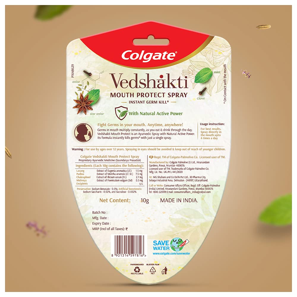 Colgate Vedshakti Mouth Protect Spray, 10 gm Price, Uses, Side Effects ...