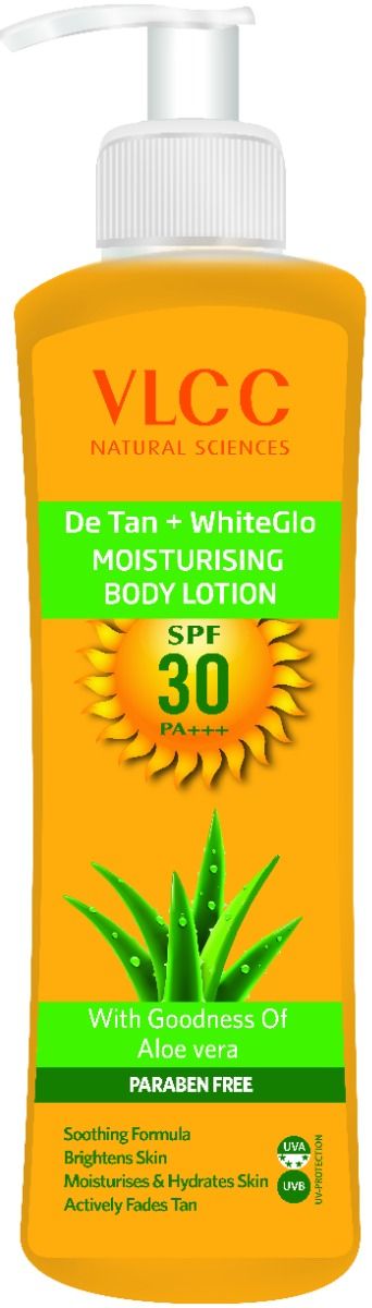 VLCC Detan + WhiteGlo SPF 30 PA+++ Moisturising Body Lotion, 350 ml ...