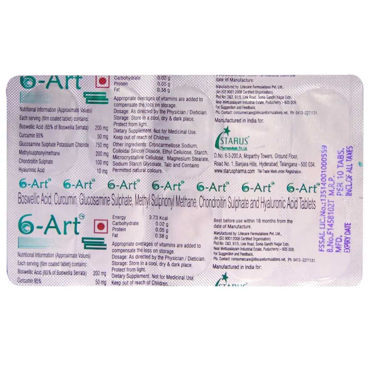 6 ART TABLET 10'S Price, Uses, Side Effects, Composition - Apollo Pharmacy