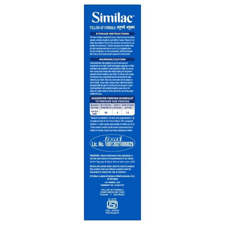 Similac Follow-Up Formula Stage 4 Powder (18 to 24 Months), 400 gm ...