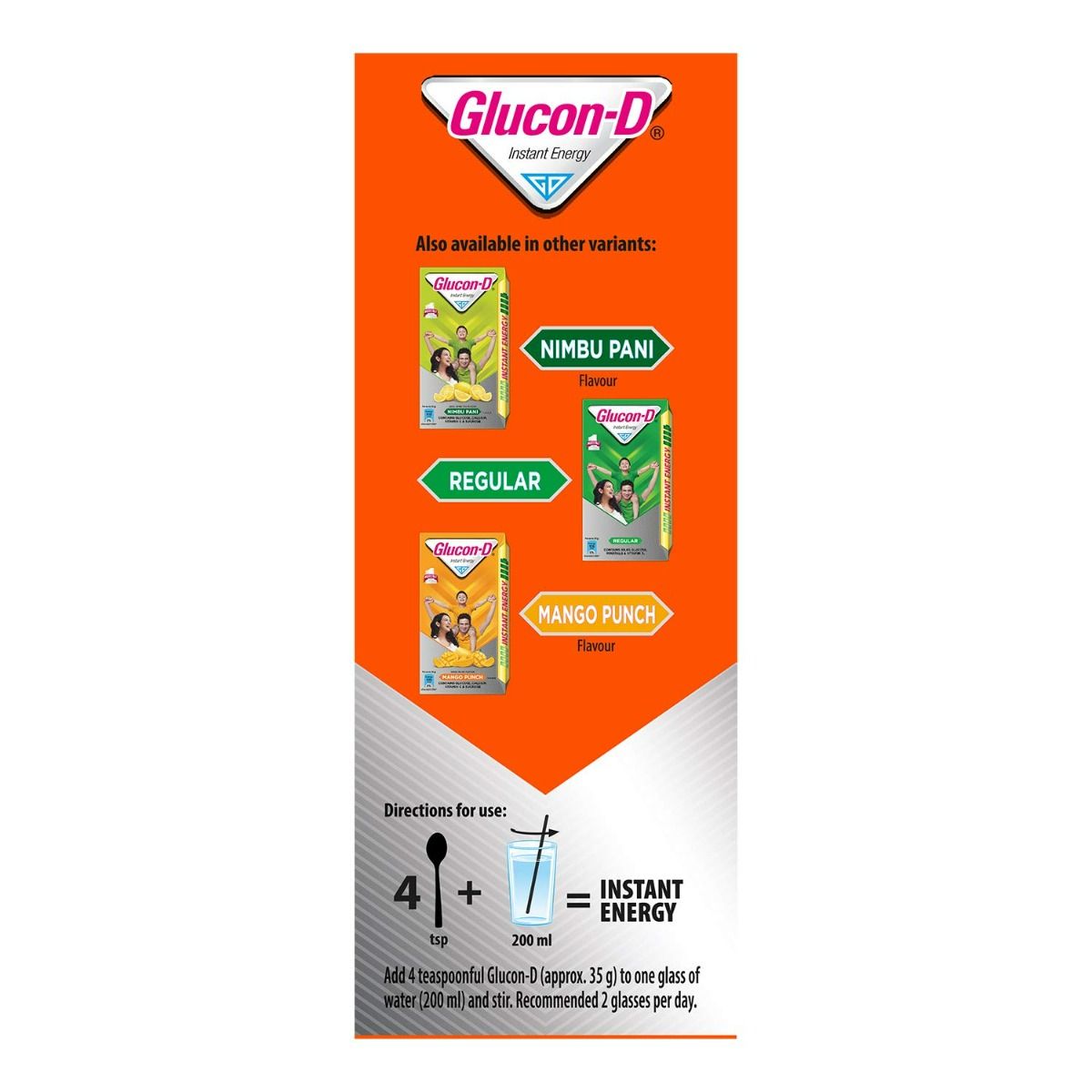 Glucon-D Instant Energy Tangy Orange Flavour Powder, 450 gm Price, Uses ...