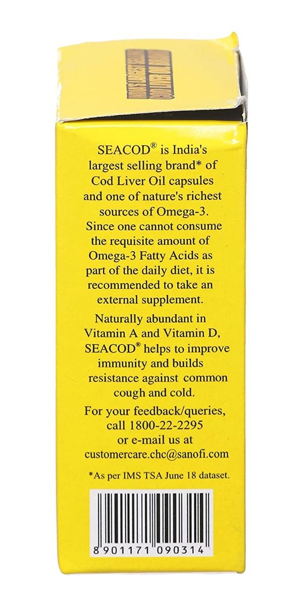 Seacod Cod Liver Oil, 110 Capsules Price, Uses, Side Effects ...