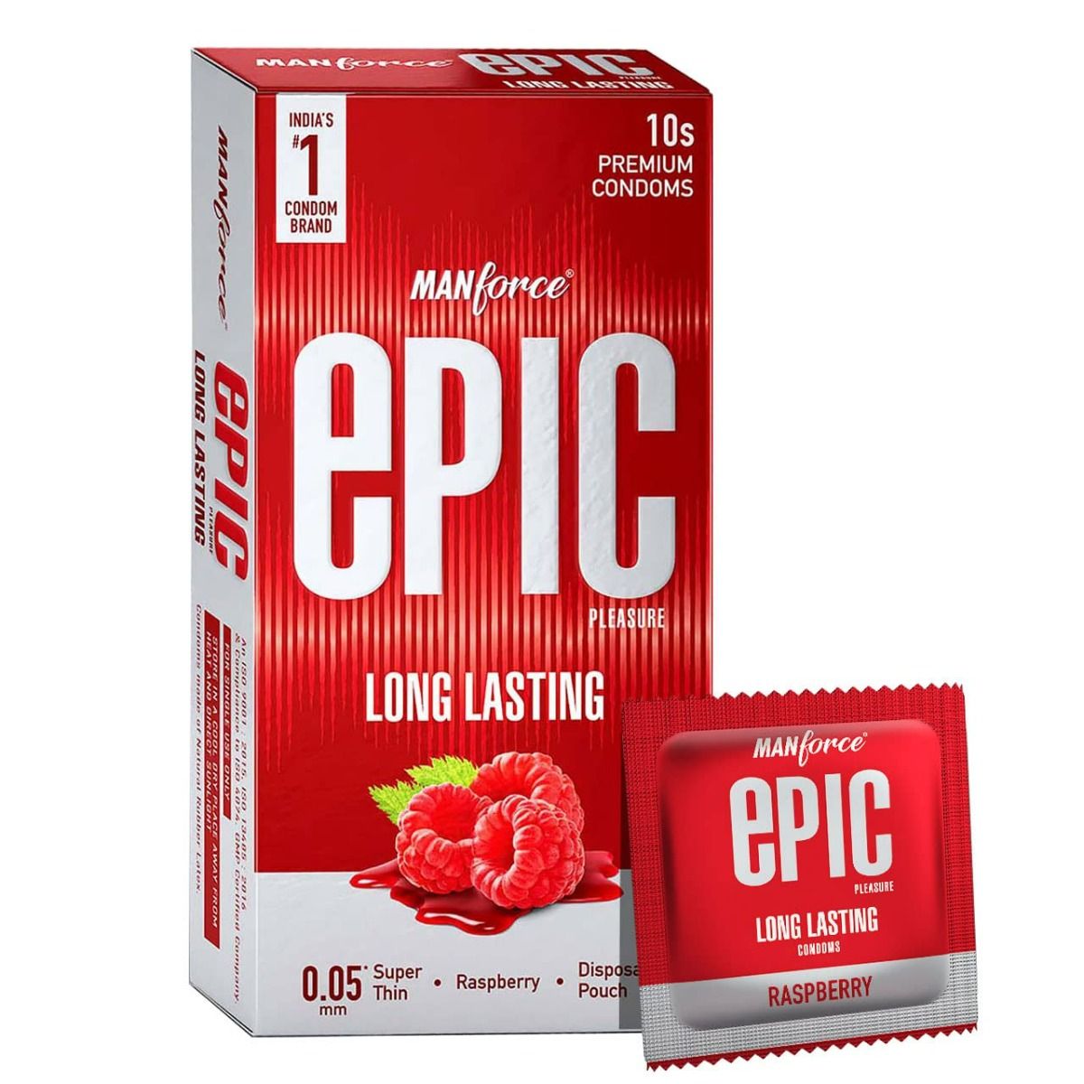 Manforce Epic Pleasure Long Lasting Super Thin Raspberry Flavour ...