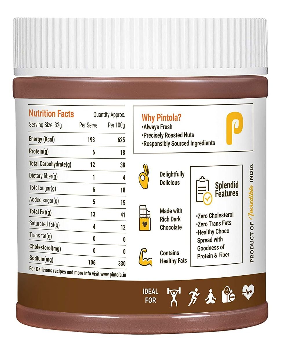 Pintola Dark Chocolate Crunchy Peanut Butter, 350 gm Price, Uses, Side ...