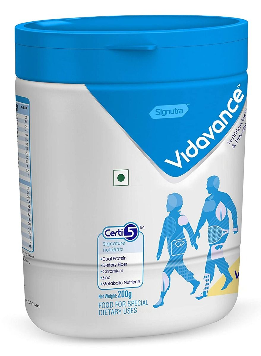 Vidavance Advanced Nutrition Vanilla Flavour Powder for Diabetes & Pre ...