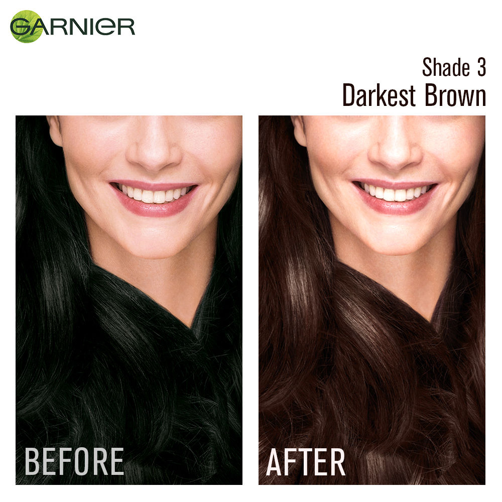Garnier Color Naturals Crème Shade 3 Darkest Brown Hair Color, 1 Kit ...
