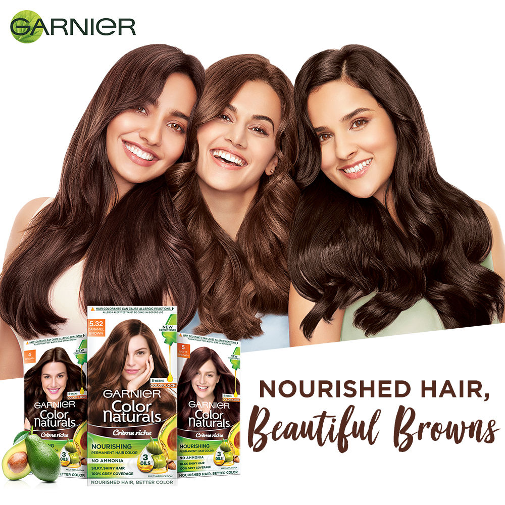 Garnier Color Naturals Shade 5 Light Brown Creme Hair Color, 1 Kit ...
