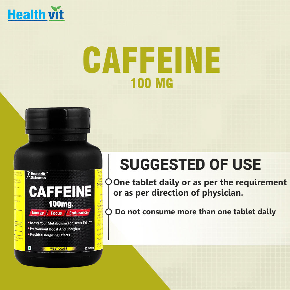 Healthvit Fitness Caffeine 100 mg, 60 Tablets Price, Uses, Side Effects ...