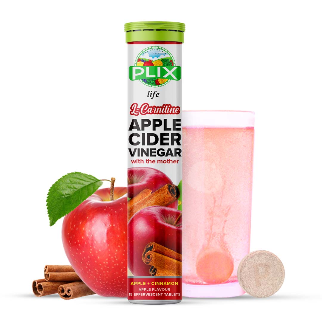 Plix Probiotics + Apple Cider Vinegar Apple Flavour Effervescent, 15 ...