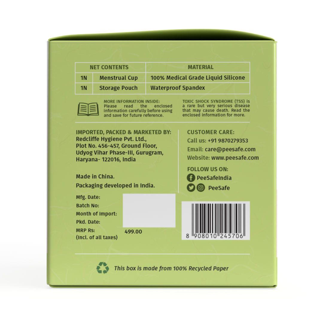 Pee Safe Reusable Menstrual Cup Small, 1 Count Price, Uses, Side ...