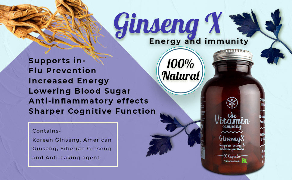 The Vitamin Company Ginseng X, 60 Capsules Price, Uses, Side Effects, Composition - Apollo Pharmacy