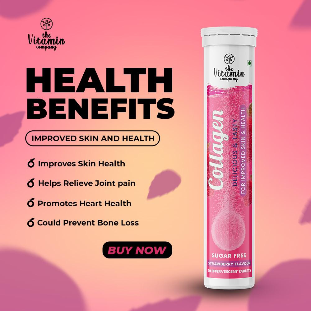 The Vitamin Company Collagen Sugar Free Strawberry Flavour, 20 ...