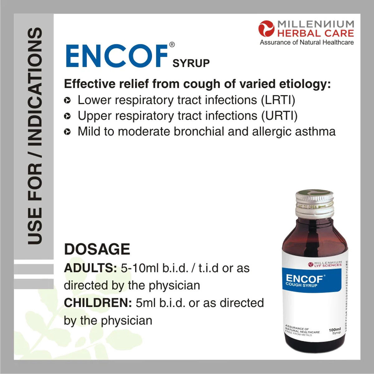 Encof Cough Syrup, 100 ml Price, Uses, Side Effects, Composition ...