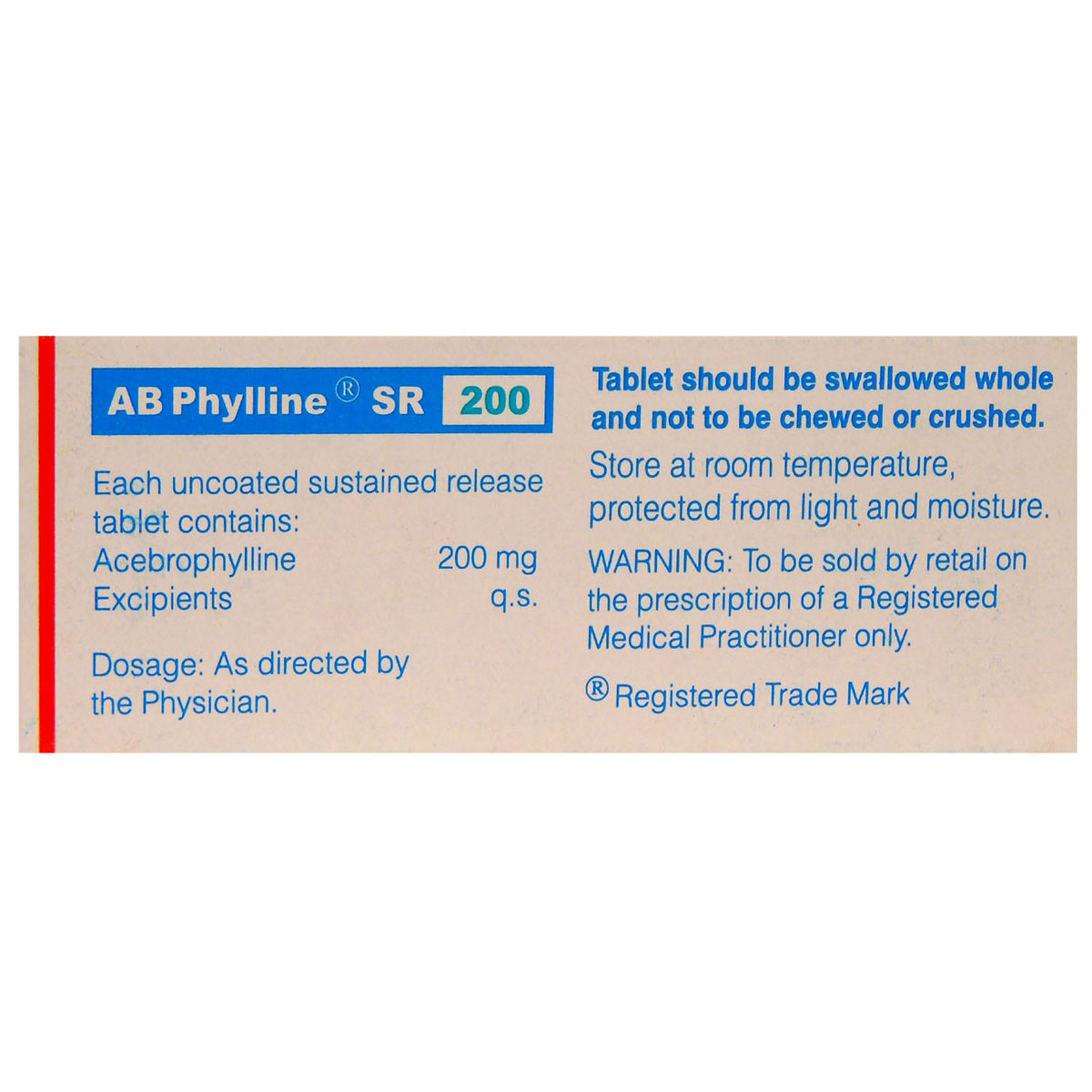 AB Phylline SR 200 Tablet 10's Price, Uses, Side Effects, Composition ...