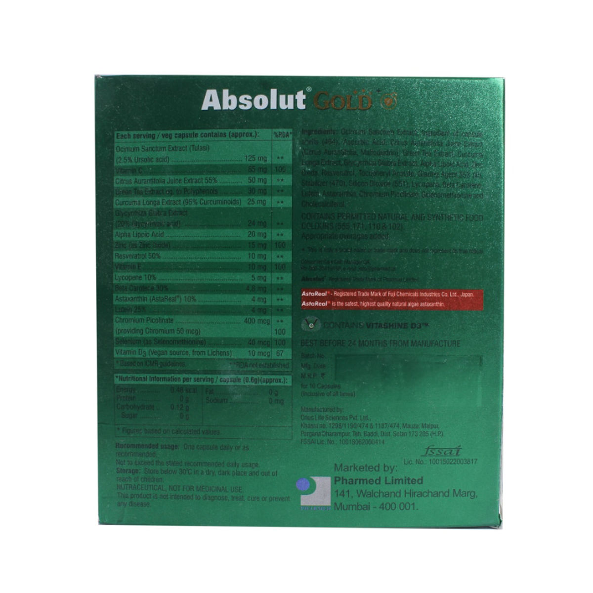 Absolut Gold Capsule 10'S Price, Uses, Side Effects, Composition ...