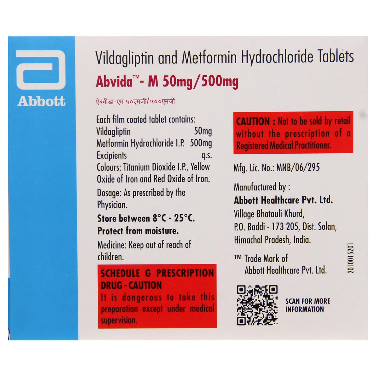 Abvida-M 50 mg/500 mg Tablet 15's Price, Uses, Side Effects ...