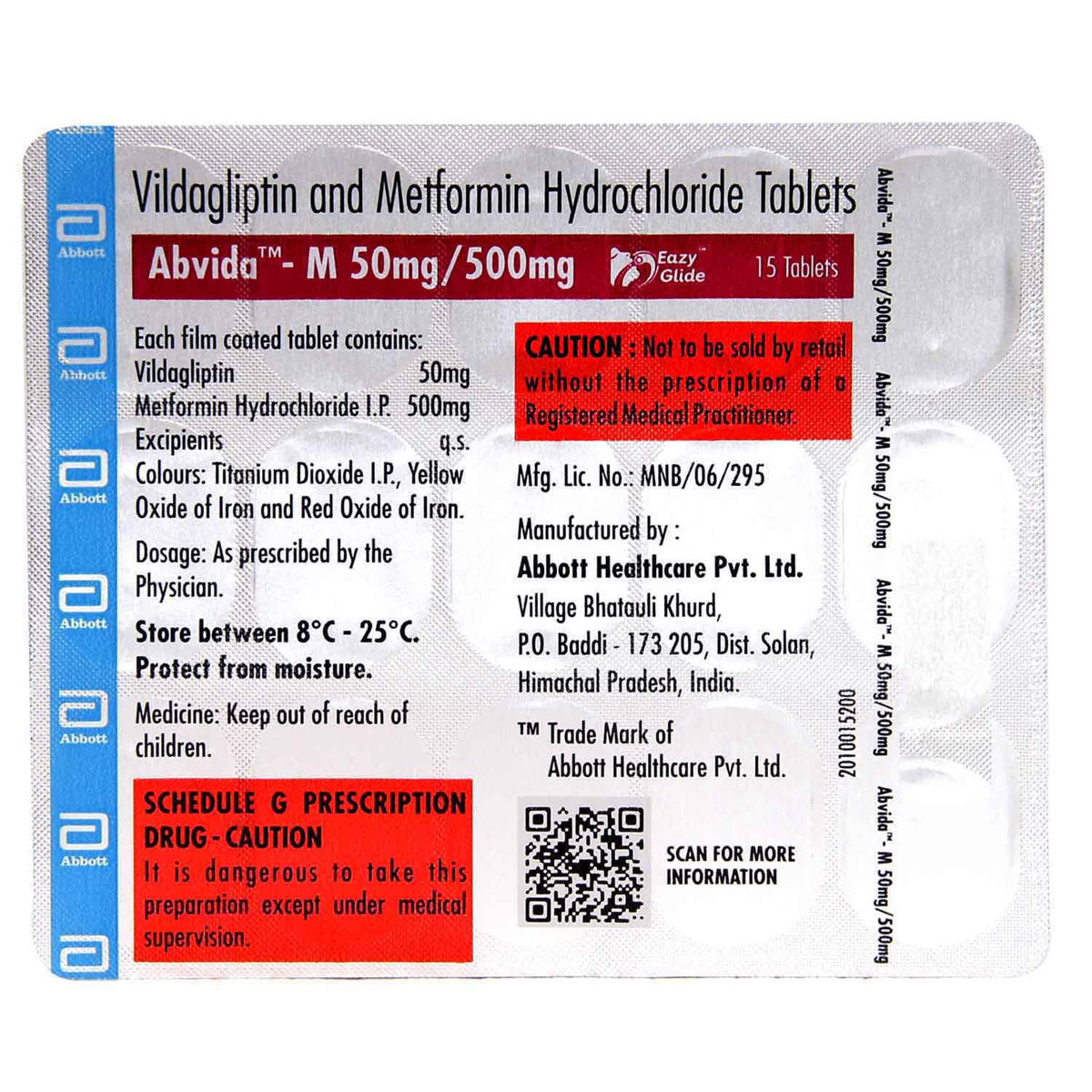 Abvida-M 50 mg/500 mg Tablet 15's Price, Uses, Side Effects ...