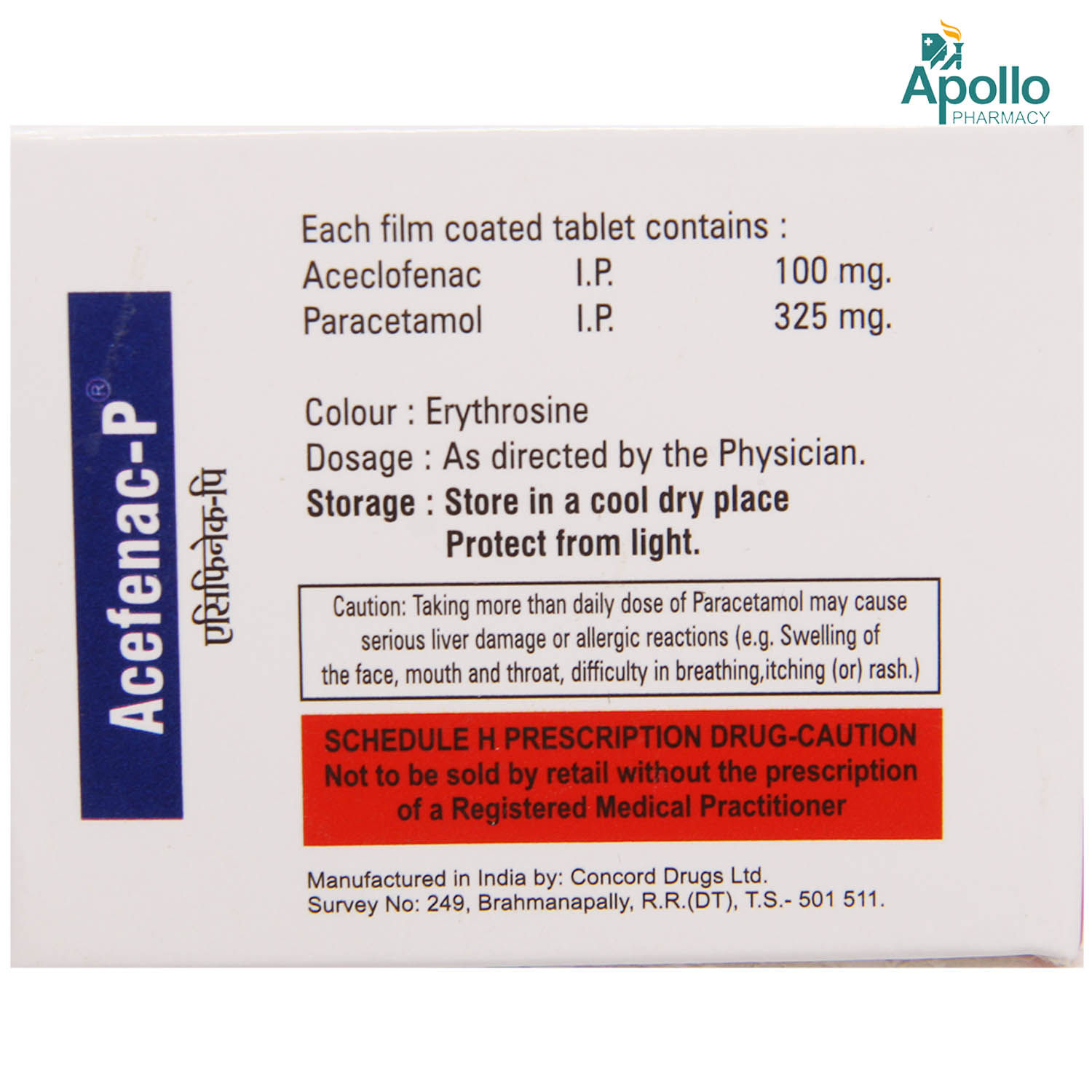Acefenac P Tablet 10's Price, Uses, Side Effects, Composition - Apollo ...