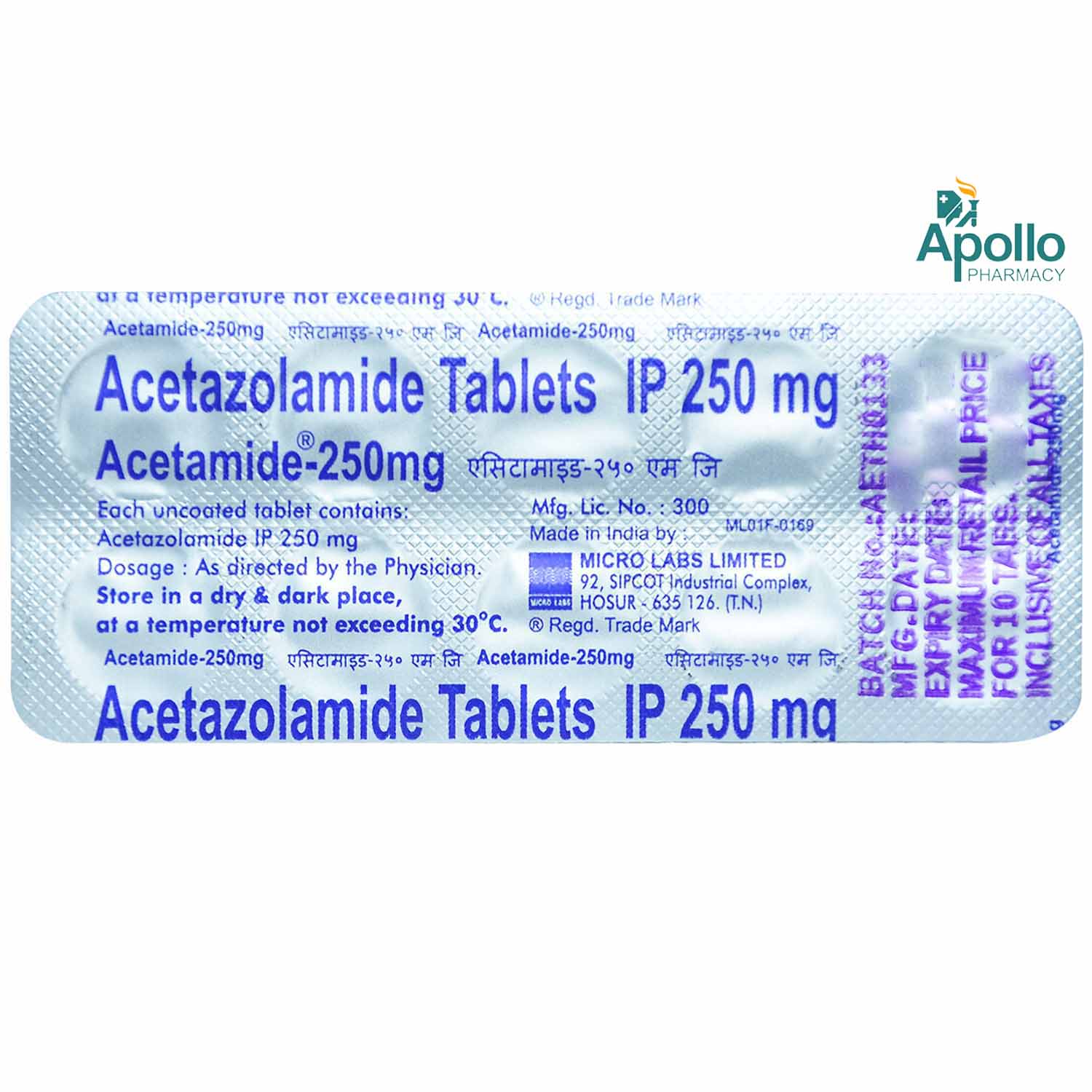ACETAMIDE 250MG TABLET Price, Uses, Side Effects, Composition - Apollo ...