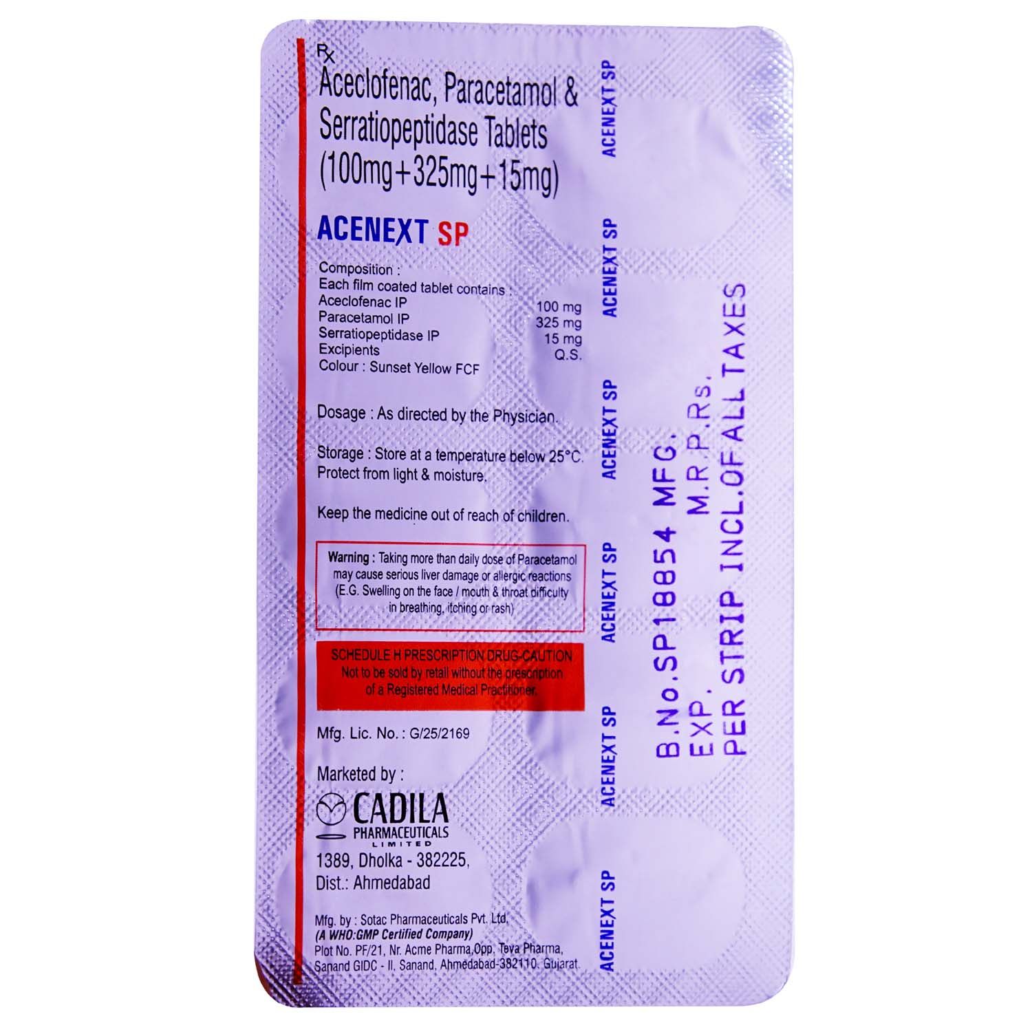 Acenext SP Tablet 10's Price, Uses, Side Effects, Composition - Apollo ...