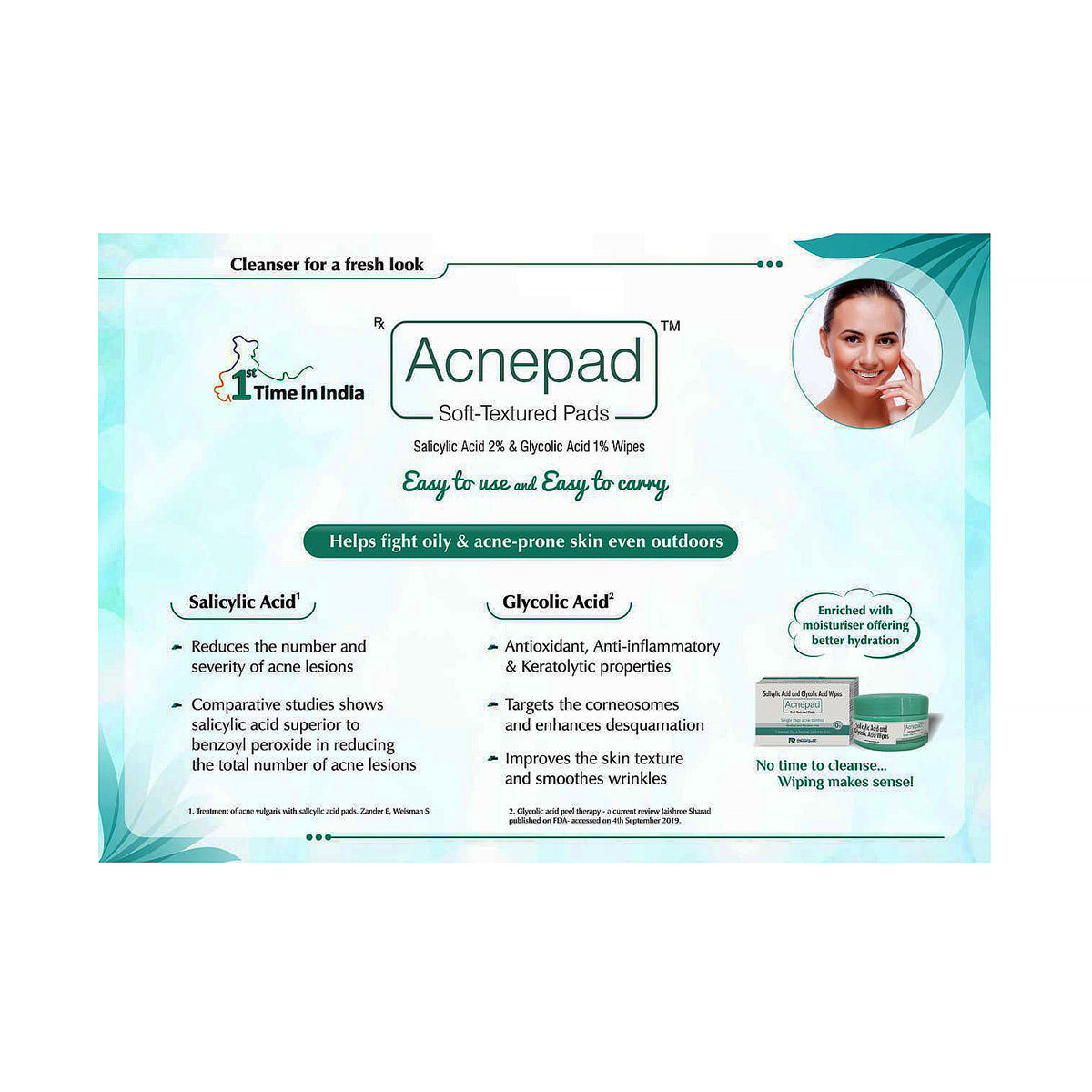 Acnepad Soft-Textured Pads, 50 Count Price, Uses, Side Effects ...