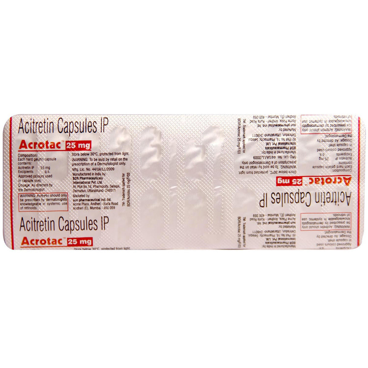 Acrotac 25 mg Capsule 20's Price, Uses, Side Effects, Composition ...
