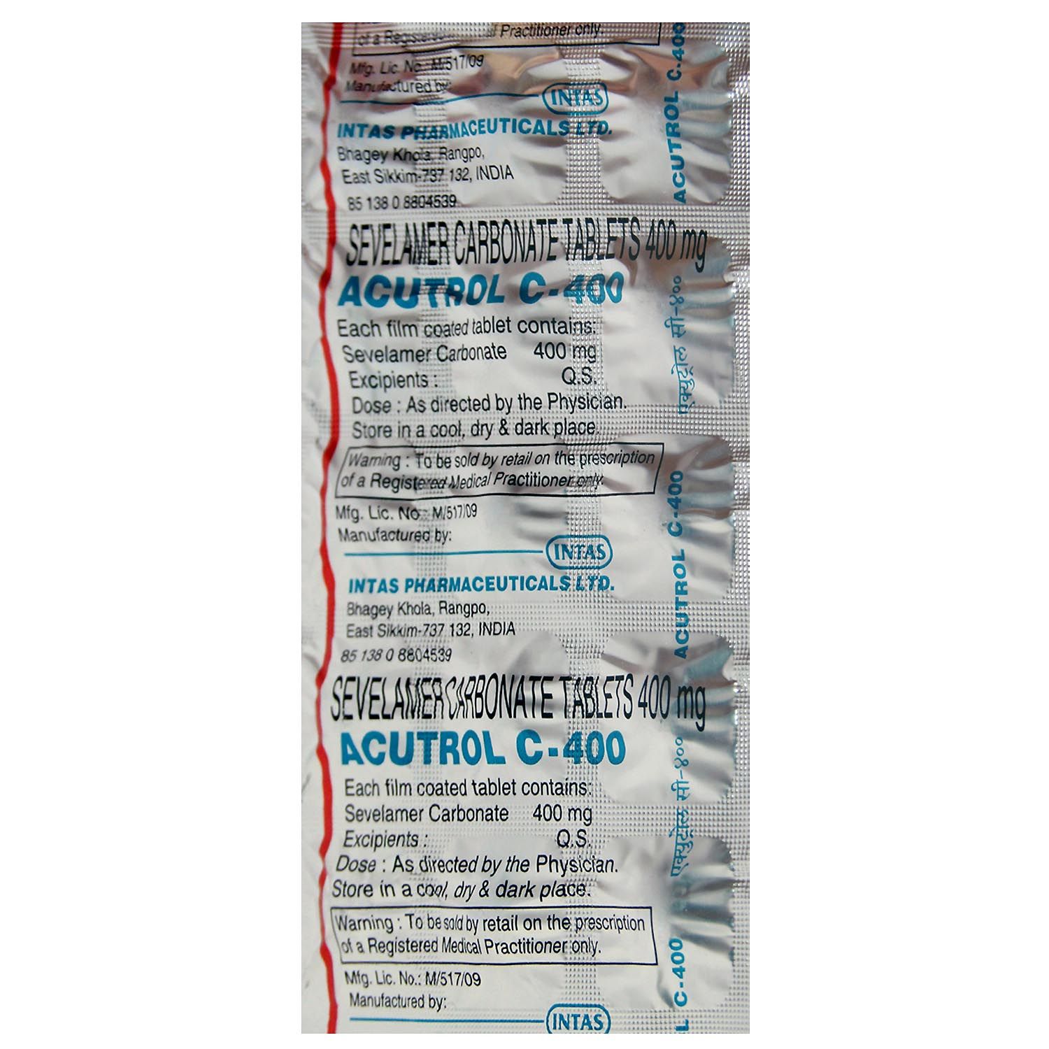 Acutrol C 400 Tablet 15's Price, Uses, Side Effects, Composition ...