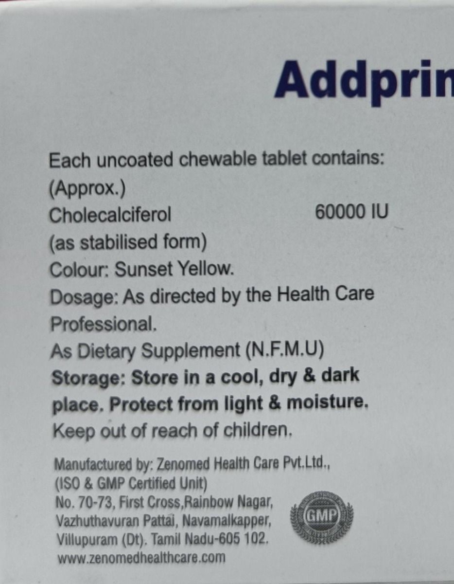 Addprime D3 Tablet 4's Price, Uses, Side Effects, Composition - Apollo ...