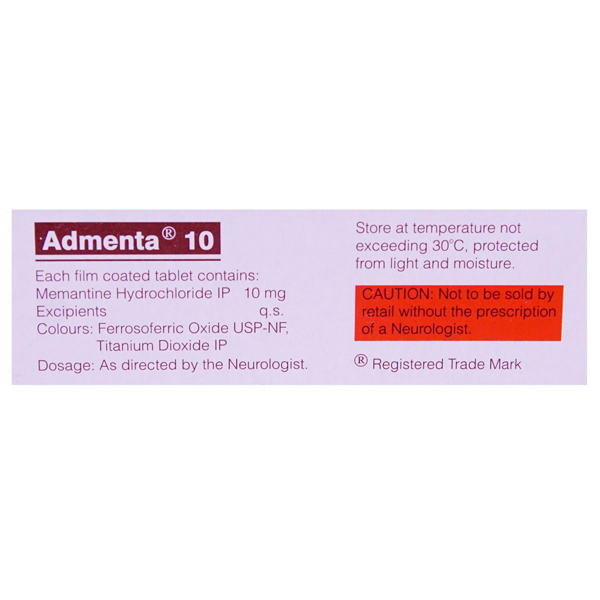 Admenta 10 Tablet 10's Price, Uses, Side Effects, Composition - Apollo ...